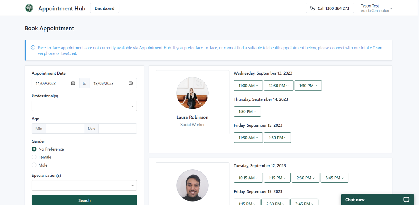 Request an Appointment - Acacia Connection